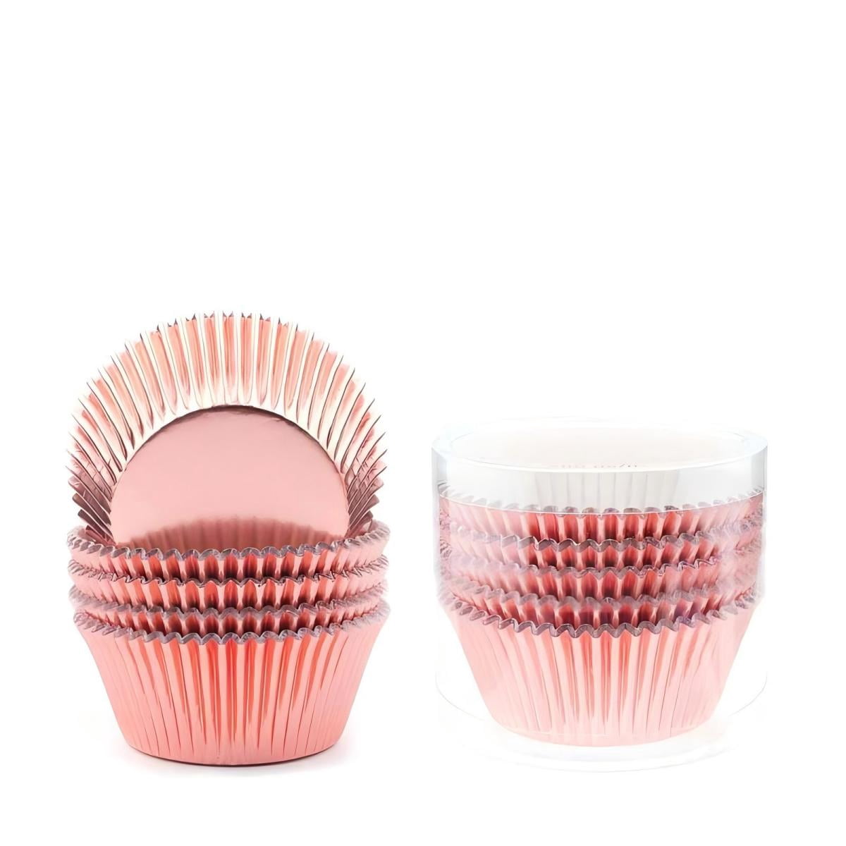 Bakexcel Rose Gold Foil Cupcake Liners Standard Baking Cups Muffin ...
