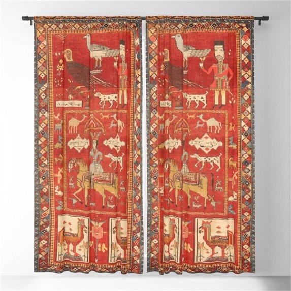 Bakhshaish Azerbaijan Persian Carpet Print Blackout Curtains Living ...