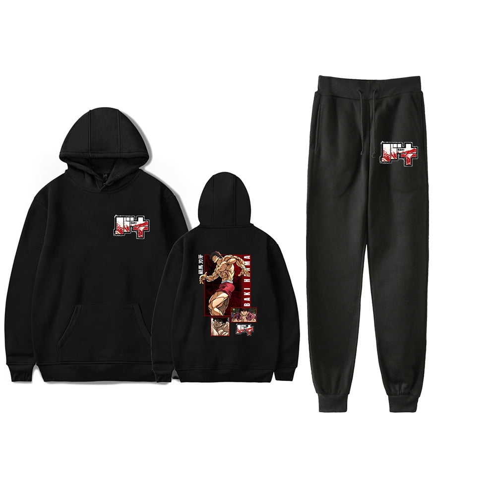 Baki Hanma Anime Hoodies Jogger Pants Suit Vintage 90s Sweatshirt ...