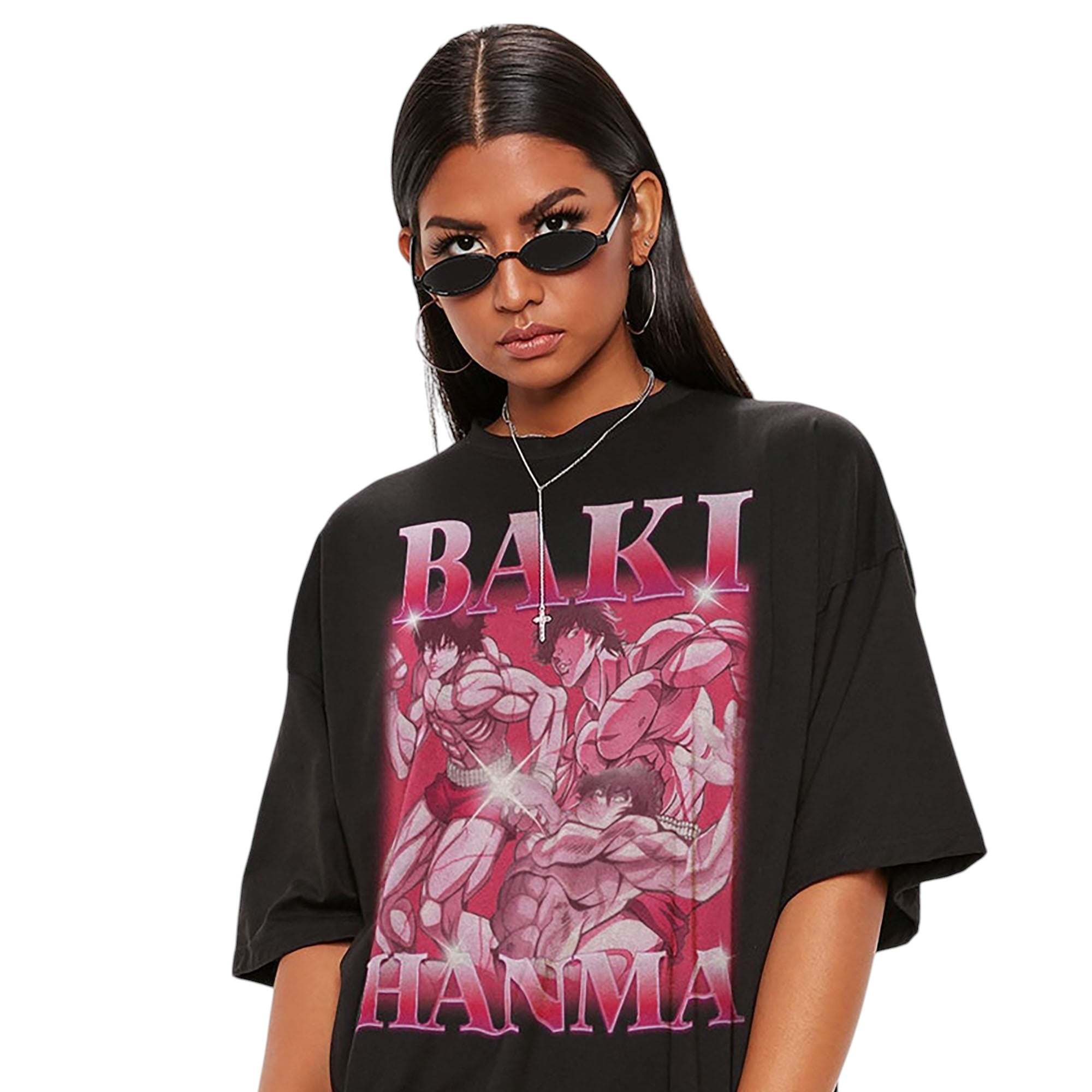 Baki Hanma Anime Pink Retro Unisex Classic 2D T-Shirt - Vintage 90S The ...