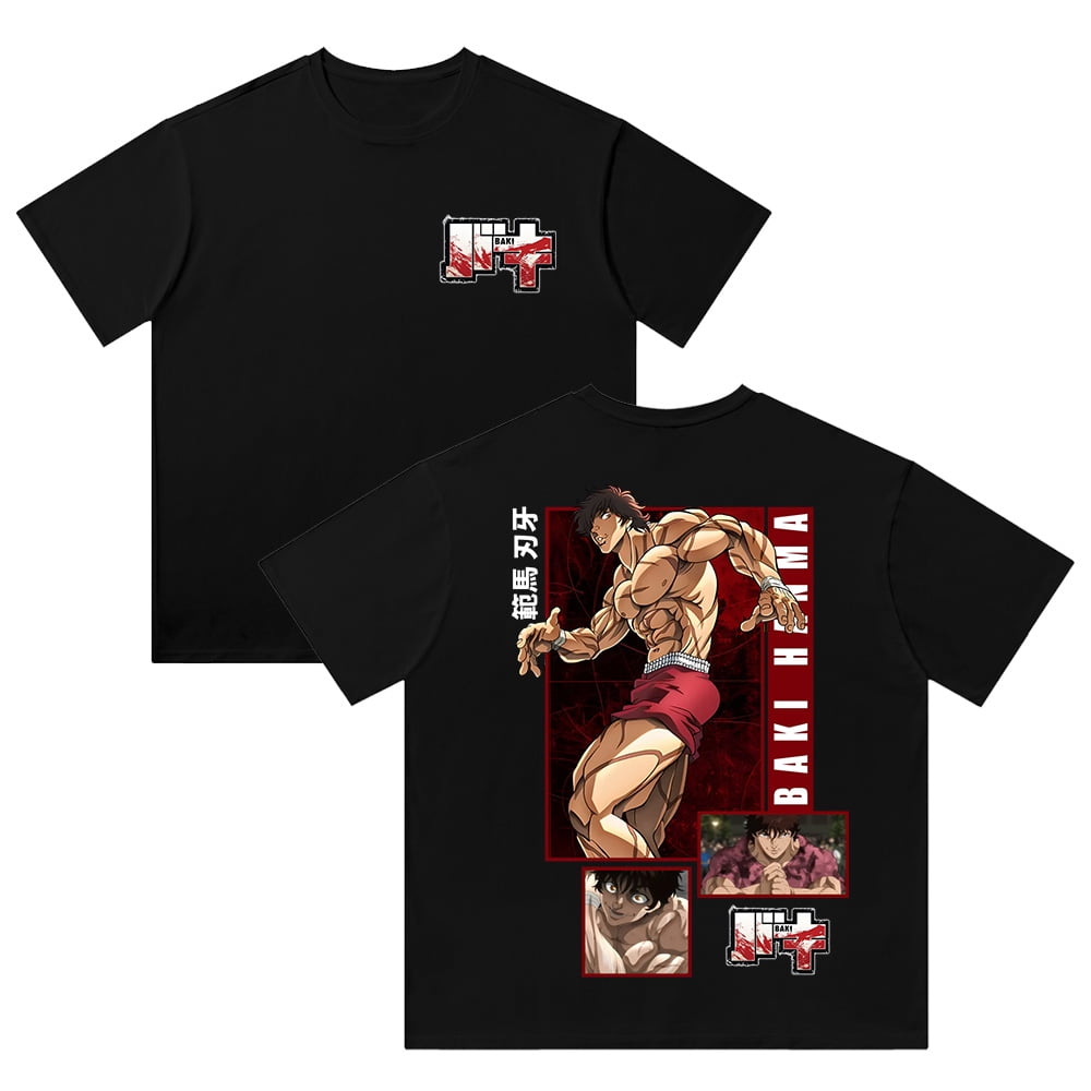 Baki Hanma Harajuku T-Shirt Crewneck Cotton Tee Women Men Short Sleeve ...