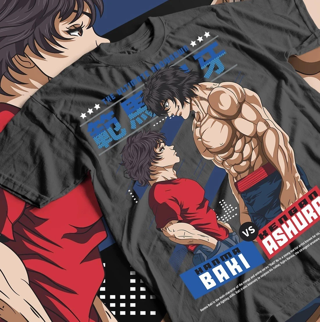 Baki Hanma Shirt T-Shirt, Grappler Tee, Yujiro Martial Art, Anime Shirt ...