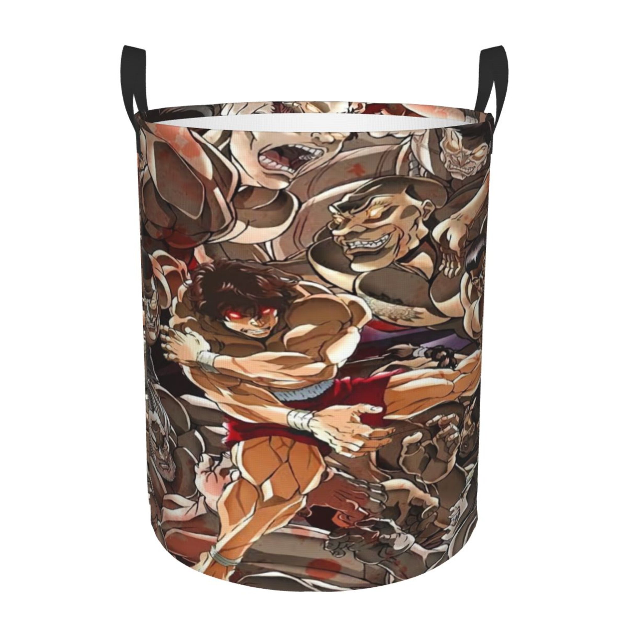 Baki the Grappler anime Storage Basket Circular Hamper with Handle ...