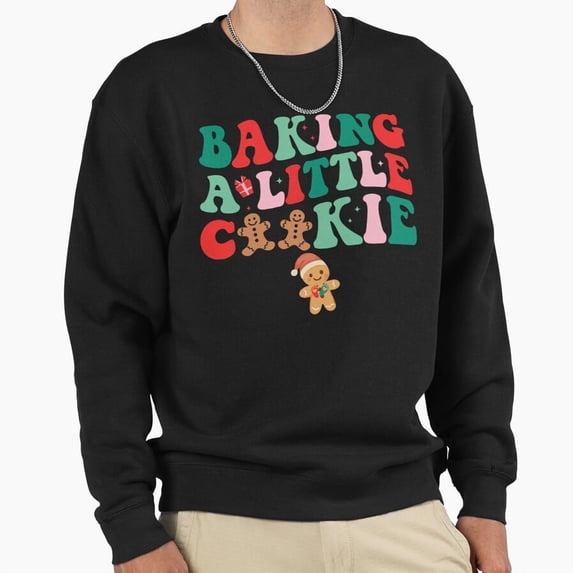 Baking A Little Cookie Cute Christmas Retro Vintage Funny Graphic ...