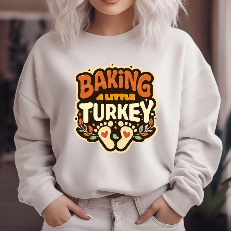 Baking A Little Turkey Fall Maternity Sweater Pregnancy Thanksgiving ...