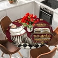 Baking Chef Kitchen Art Round Fitted Tablecloth with Elastic Edge ...