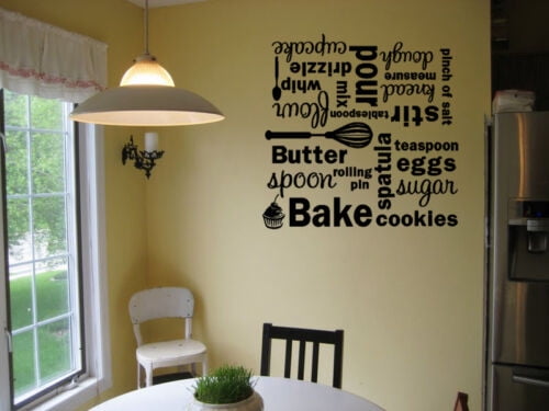 Baking Collage Subway Art Vinyl Wall Decal Lettering Words Sticker ...