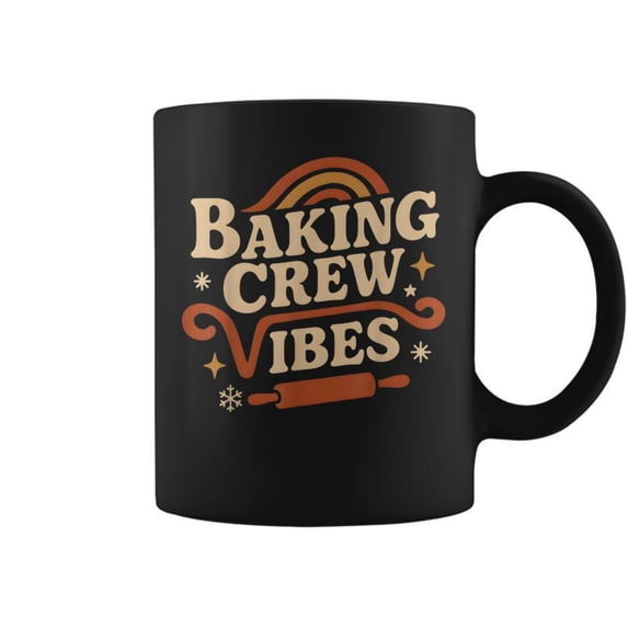 Baking Crew Vibes Retro Christmas Bake Team Cookie Coffee Mugs ...