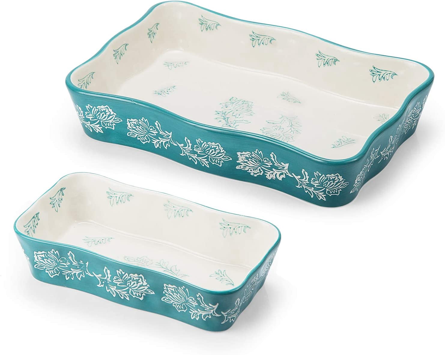 Baking Dish Casserole Dish Ceramic Lasagna Pan 2-Pcs Bakeware Sets ...