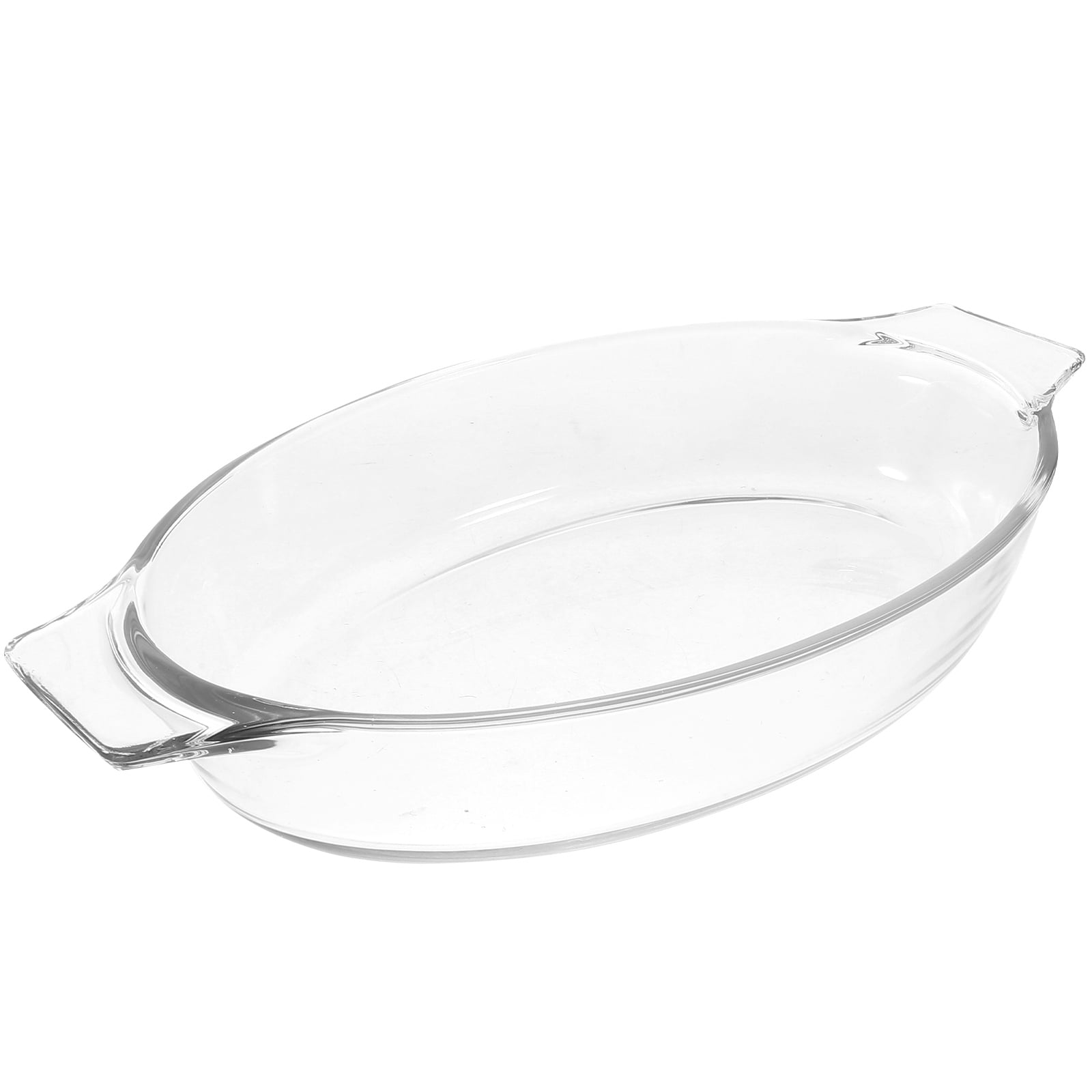 Clear Glass Pie Pan Baking Dish Plate for Roasting Cheese with Double ...
