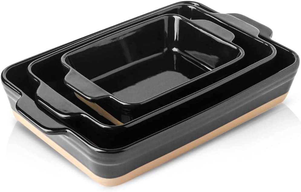 Baking Dish Set, 9x13 Baking Dish, Large Casserole Dish Set, Ceramic ...