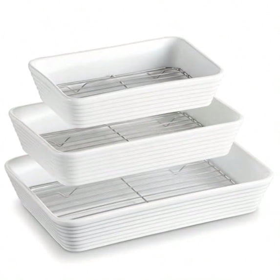 Baking Dishes for Oven, Large Casserole Dishes for Oven with Roasting ...