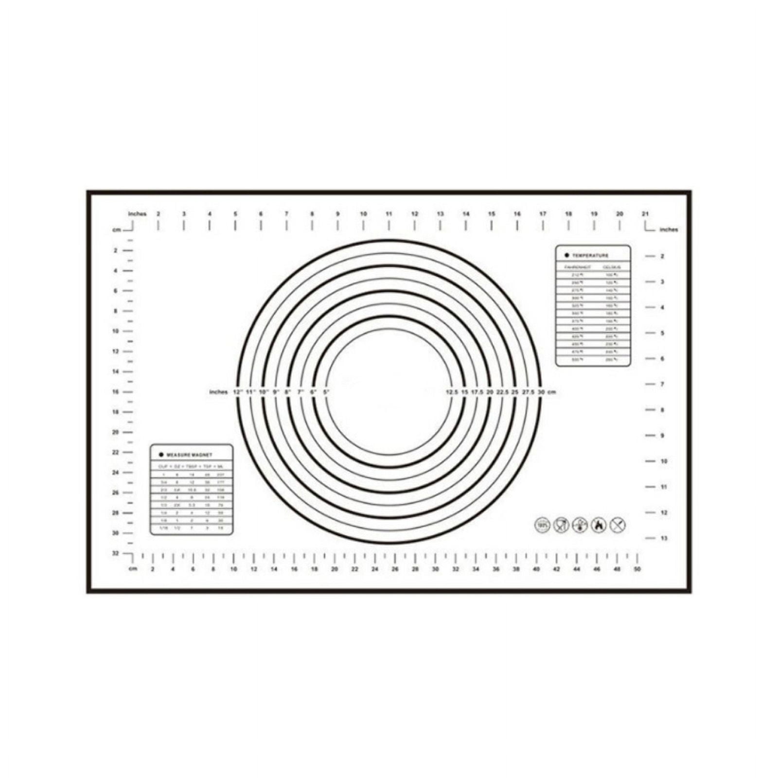 Baking Dough Rolling Mat Non-Slip Silicone Pastry Tool with Measurement ...
