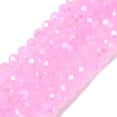 Baking Electroplate Glass Beads Strands AB Color Faceted Rondelle Pearl ...