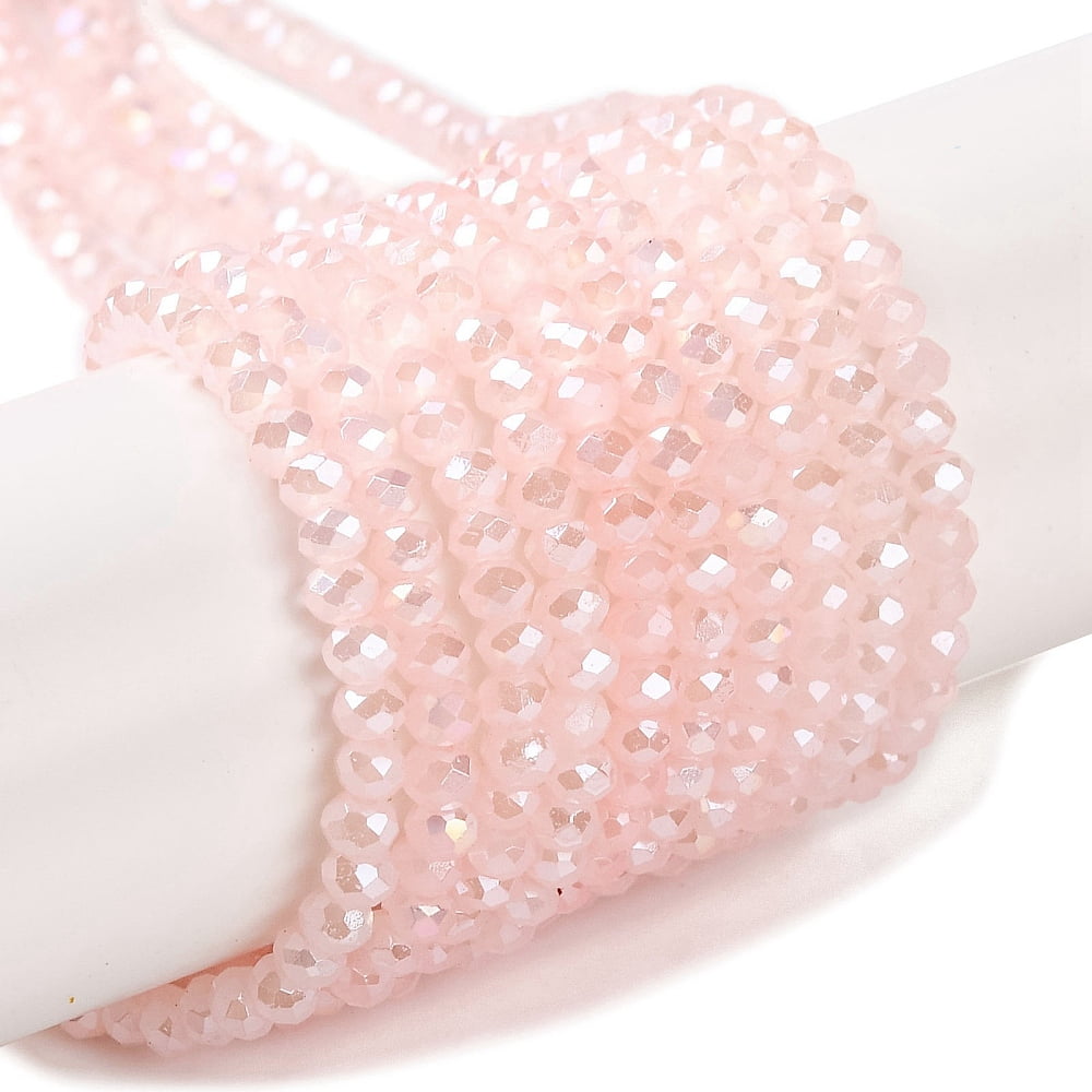 Baking Electroplate Glass Beads Strands AB color Faceted Round Lavender ...