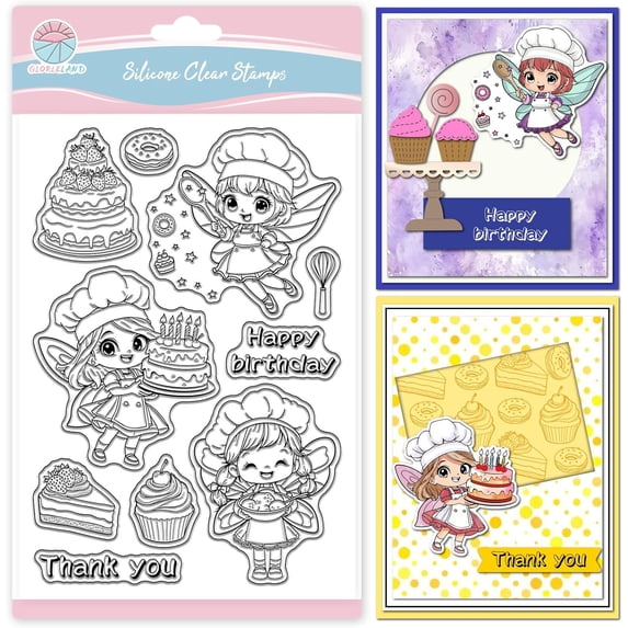 Baking Fairy Clear Stamps for Scrapbooking Cake Donuts Silicone Stamps ...