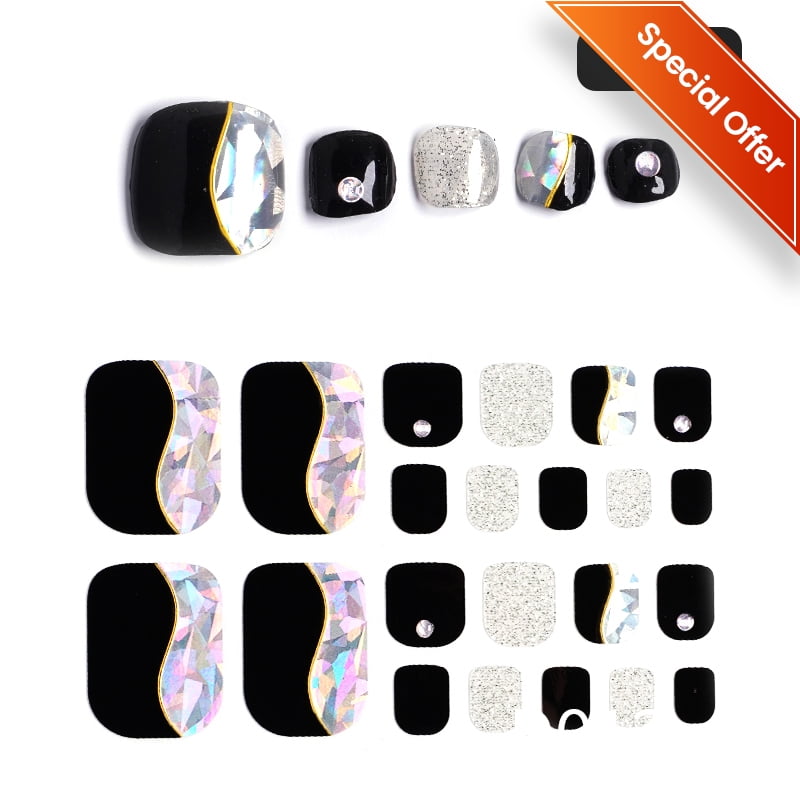 Baking Free Toe Nail Sticker Wraps Solid Color Full Cover Foot Stickers ...