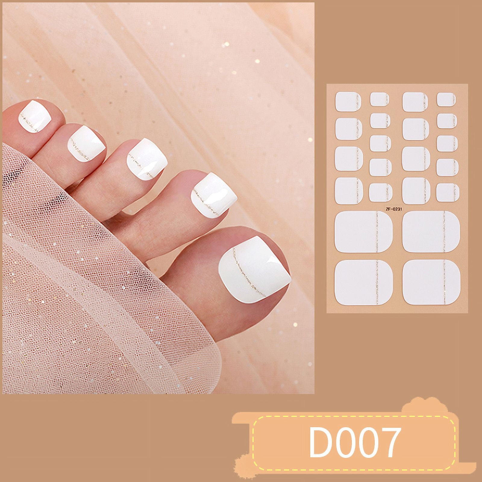 Baking Free Toe Nail Sticker Wraps Solid Color Full Cover Foot Stickers ...