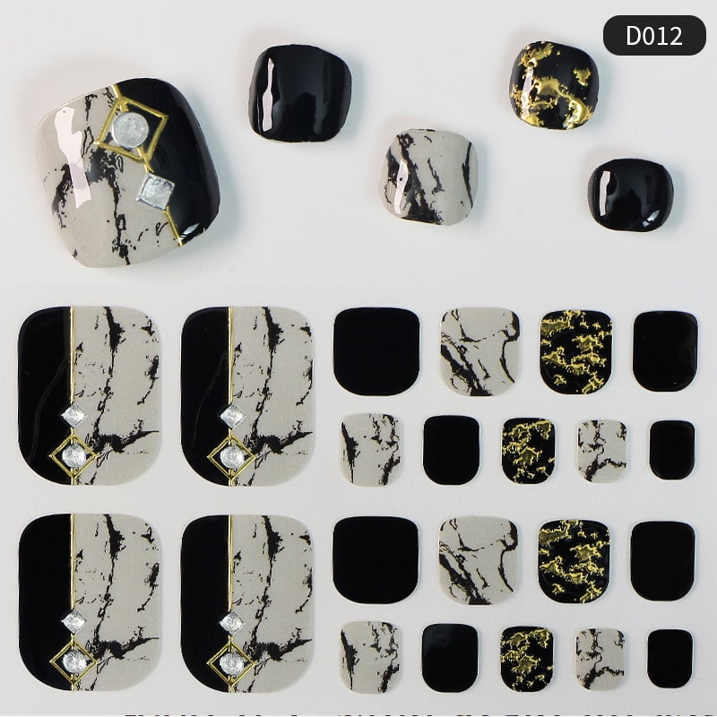 Baking Free Toe Nail Sticker Wraps Solid Color Full Cover Foot Stickers ...