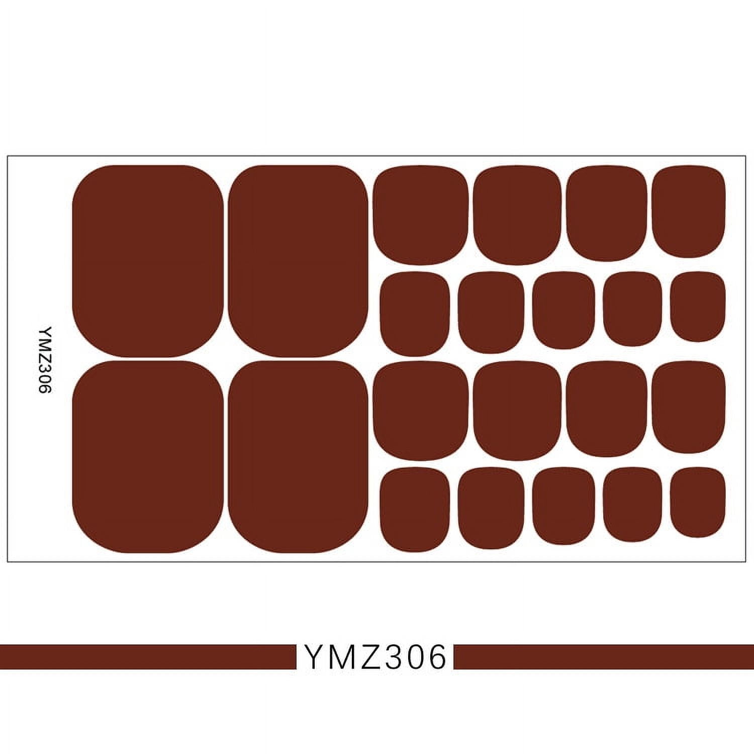 Baking Free Toe Nail Sticker Wraps Solid Color Full Cover Foot Stickers ...