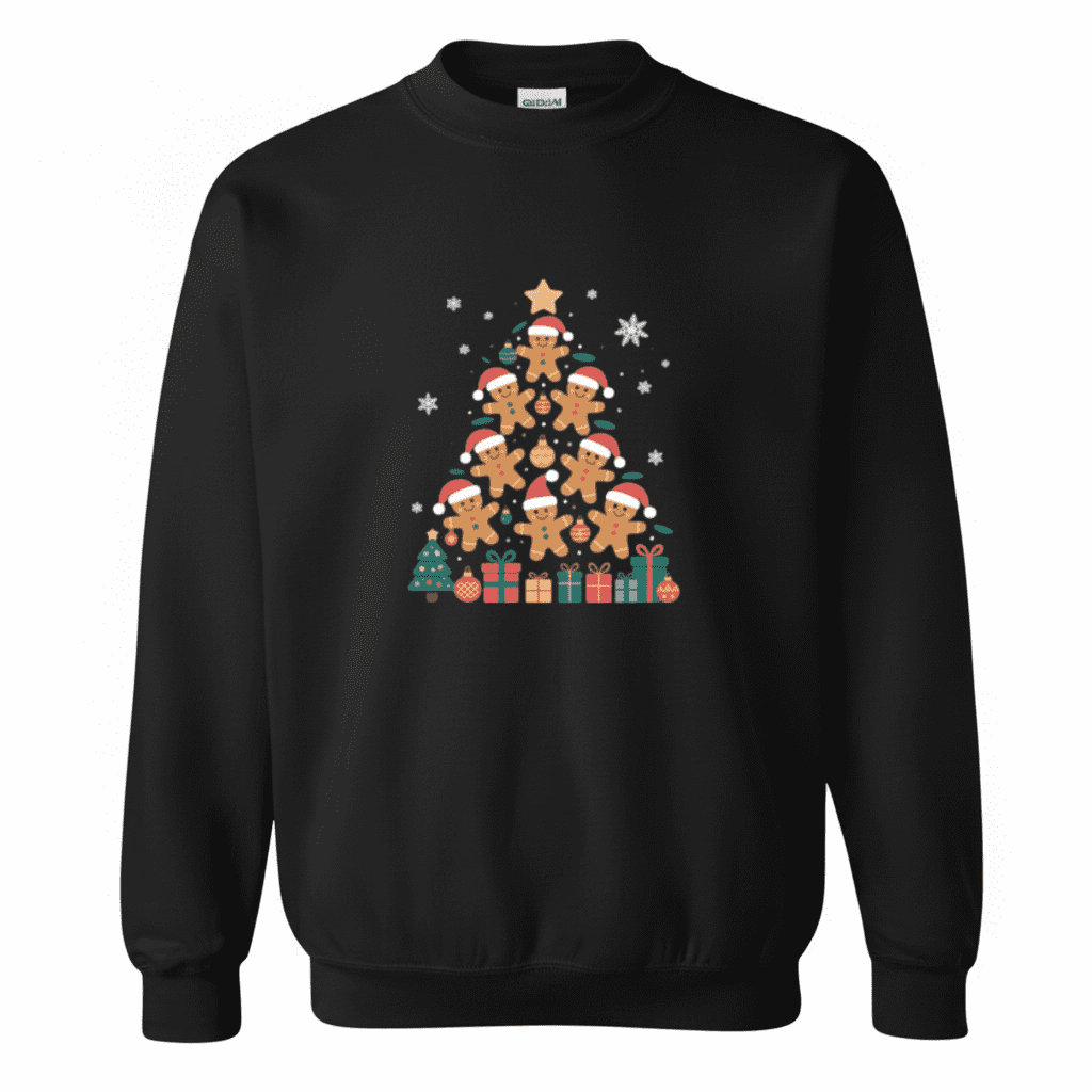 Baking Fun Tree Lights Gingerbread Holiday Festive Art Sweatshirt, up ...
