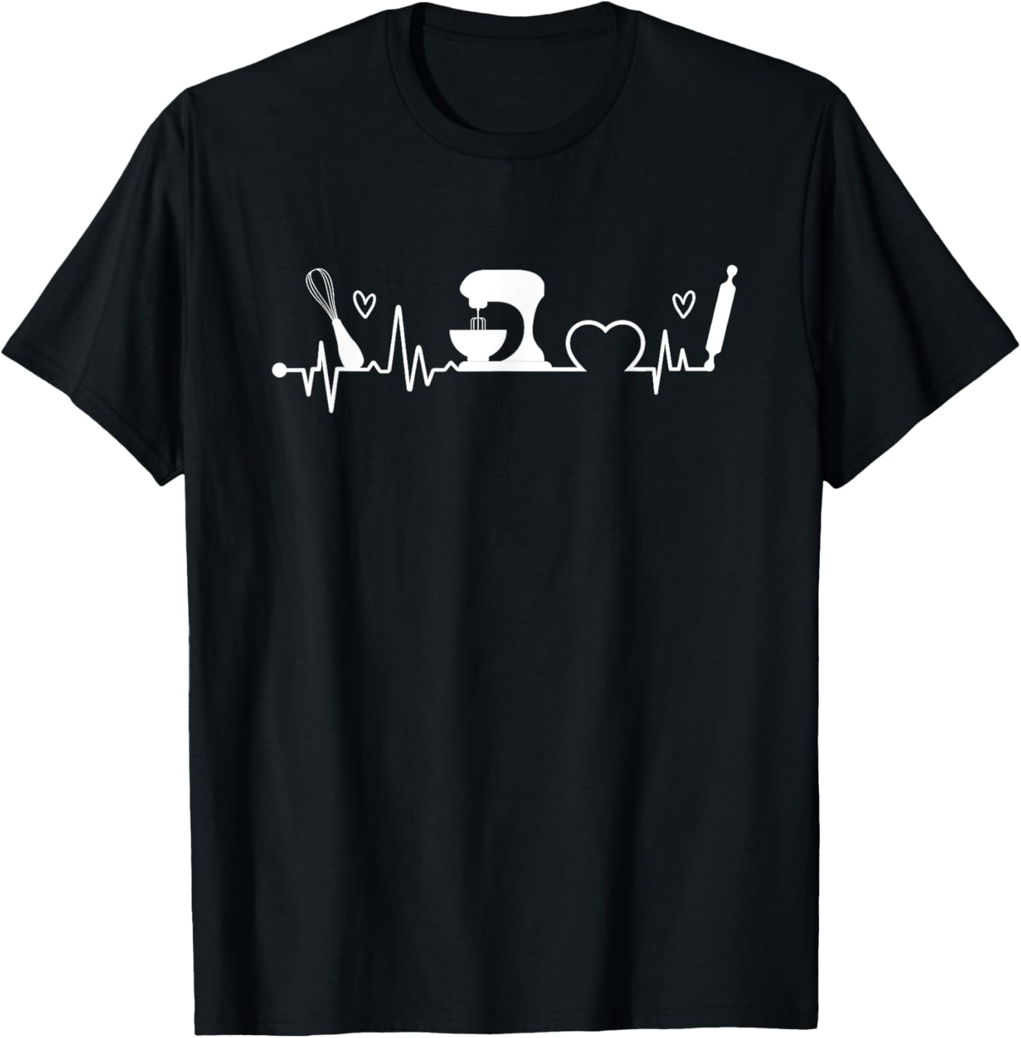 Baking Heartbeat Baker Bakery Owner Pastry Chef T-Shirt - Walmart.com