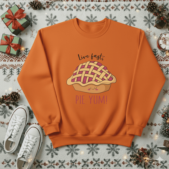 Baking Humor Live Fast Pie Yum Funny Dessert Lover Pun Quote Art Unisex ...