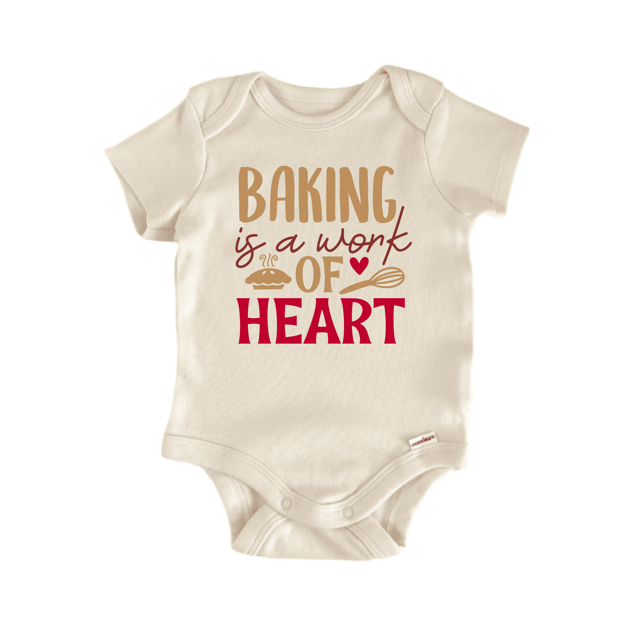 Baking Is A Work Of Heart - Baby Boy Girl Clothes Bodysuit Funny Cute ...