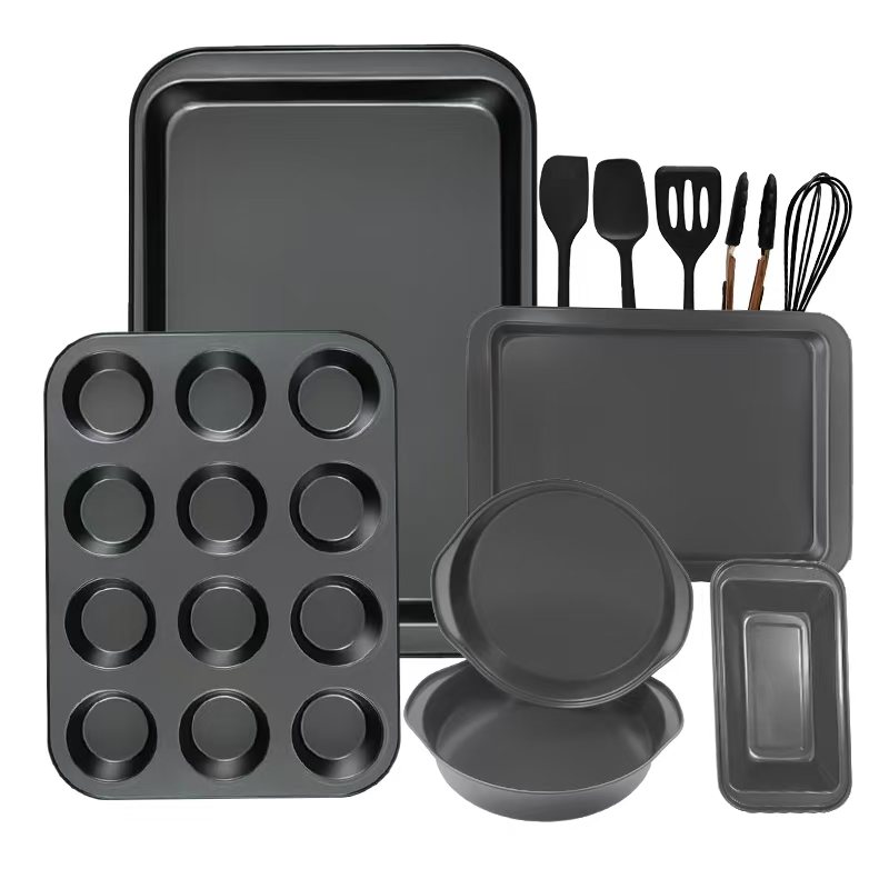 Baking Kit - 11 pieces - Luxury Non-stick black coated inside and out ...