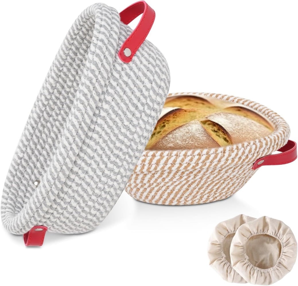 Baking Magic Unleashed! 2-Pack Banneton Sourdough Bread Proofing ...