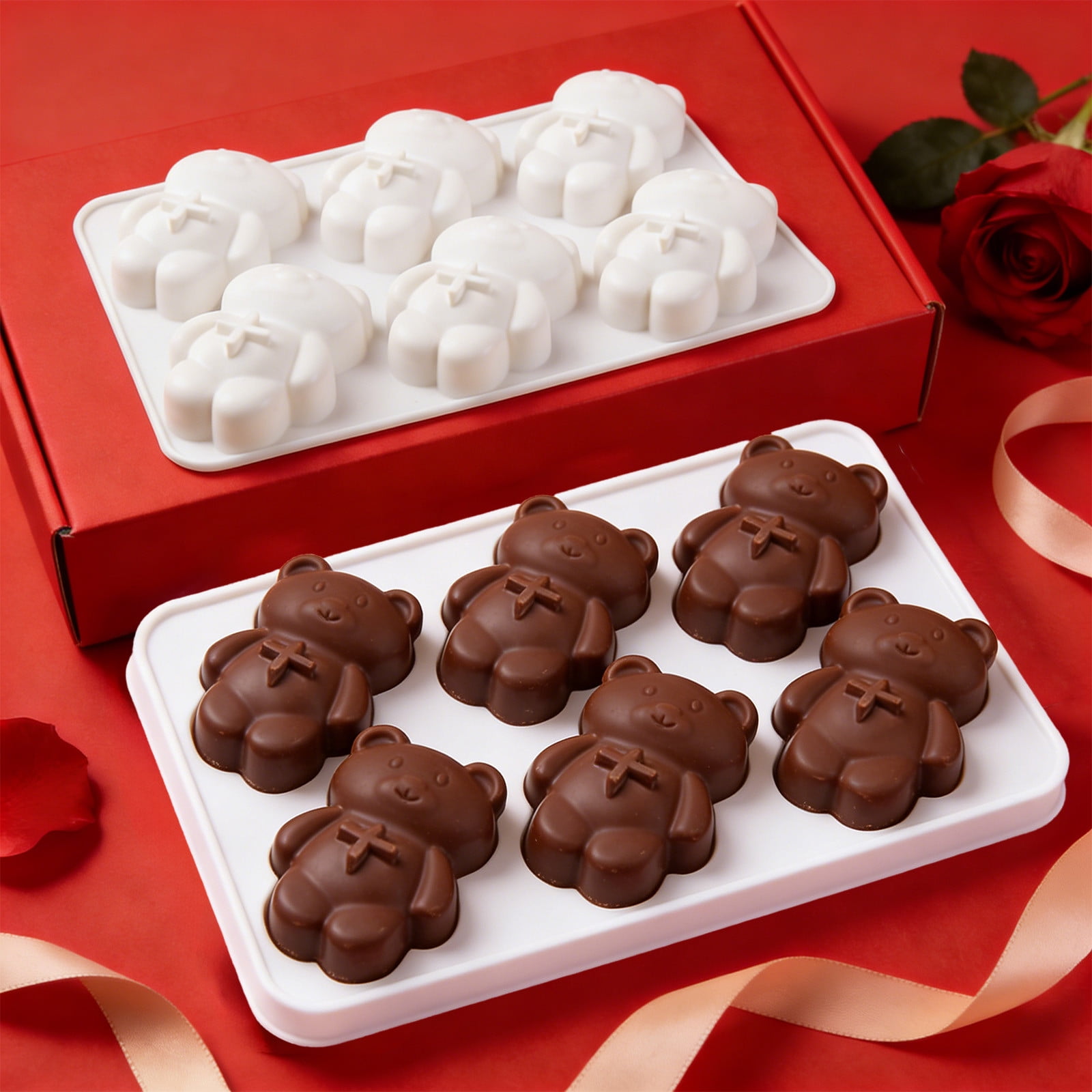 Baking Mold,Bear Mold,Teddy Bear Silicone Cake Mold Set, French Mousse ...