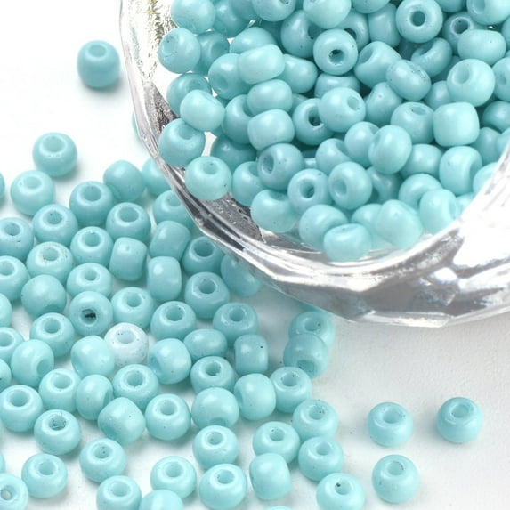 Baking Paint 8/0 Glass Seed Beads Round Sky Blue 3x1.5-3mm Hole: 1mm ...
