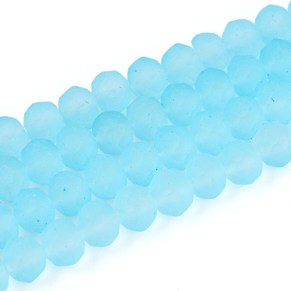 Baking Paint Frosted Glass Beads Strands Rondelle Faceted(32 Faceted ...
