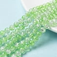 Baking Paint Glass Bead Strands Two Tone Round Light Green 8mm Hole: 1. ...