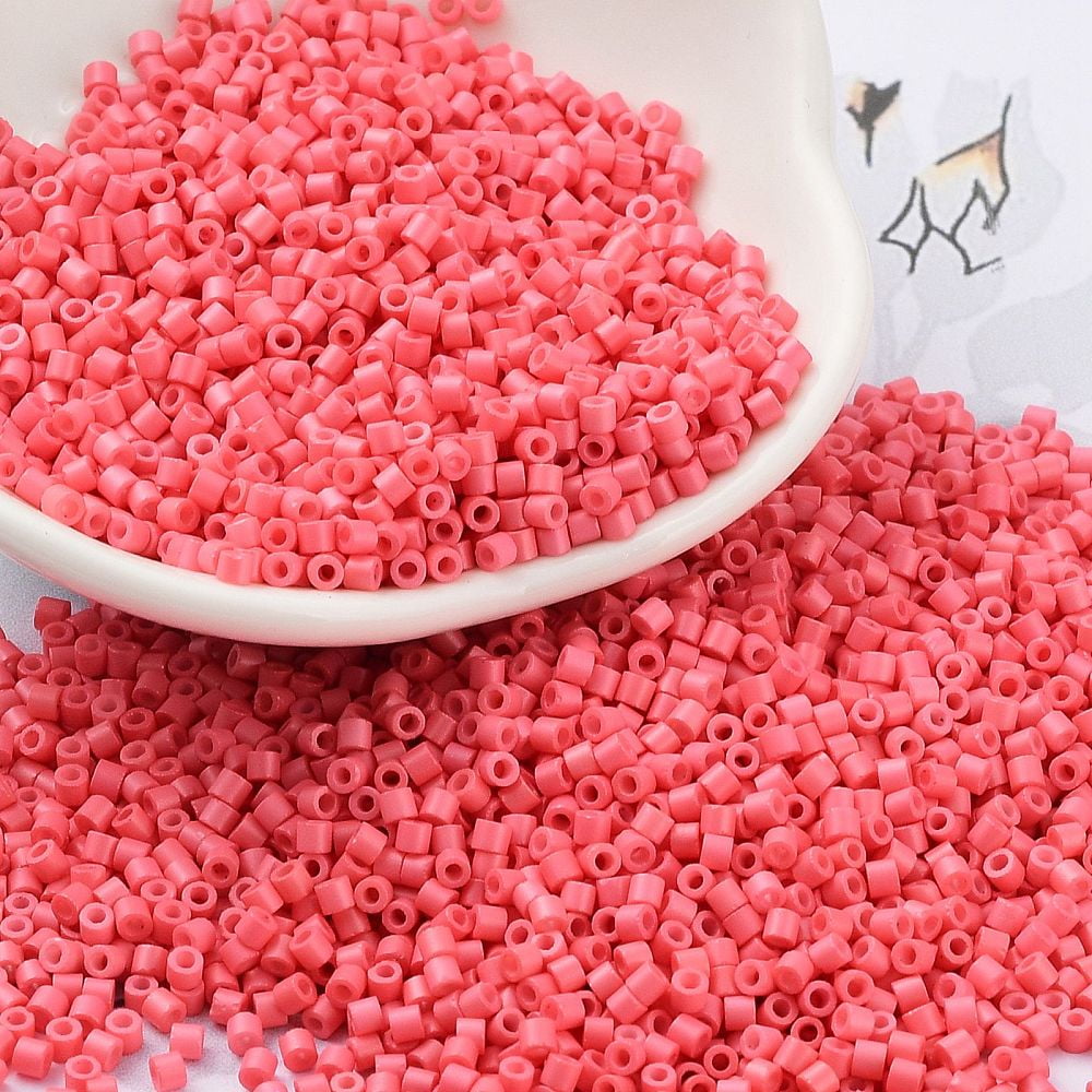 Baking Paint Glass Seed Beads Cylinder Salmon 2x1.5mm Hole: 1mm about ...