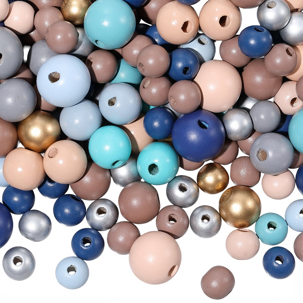 Baking Paint Wood Beads Round Mixed Color 12-20mm 200pcs/set - Walmart.com