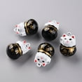 Baking Painted Brass Bell Pendants Maneki Neko/Beckoning Cat Black 26 ...