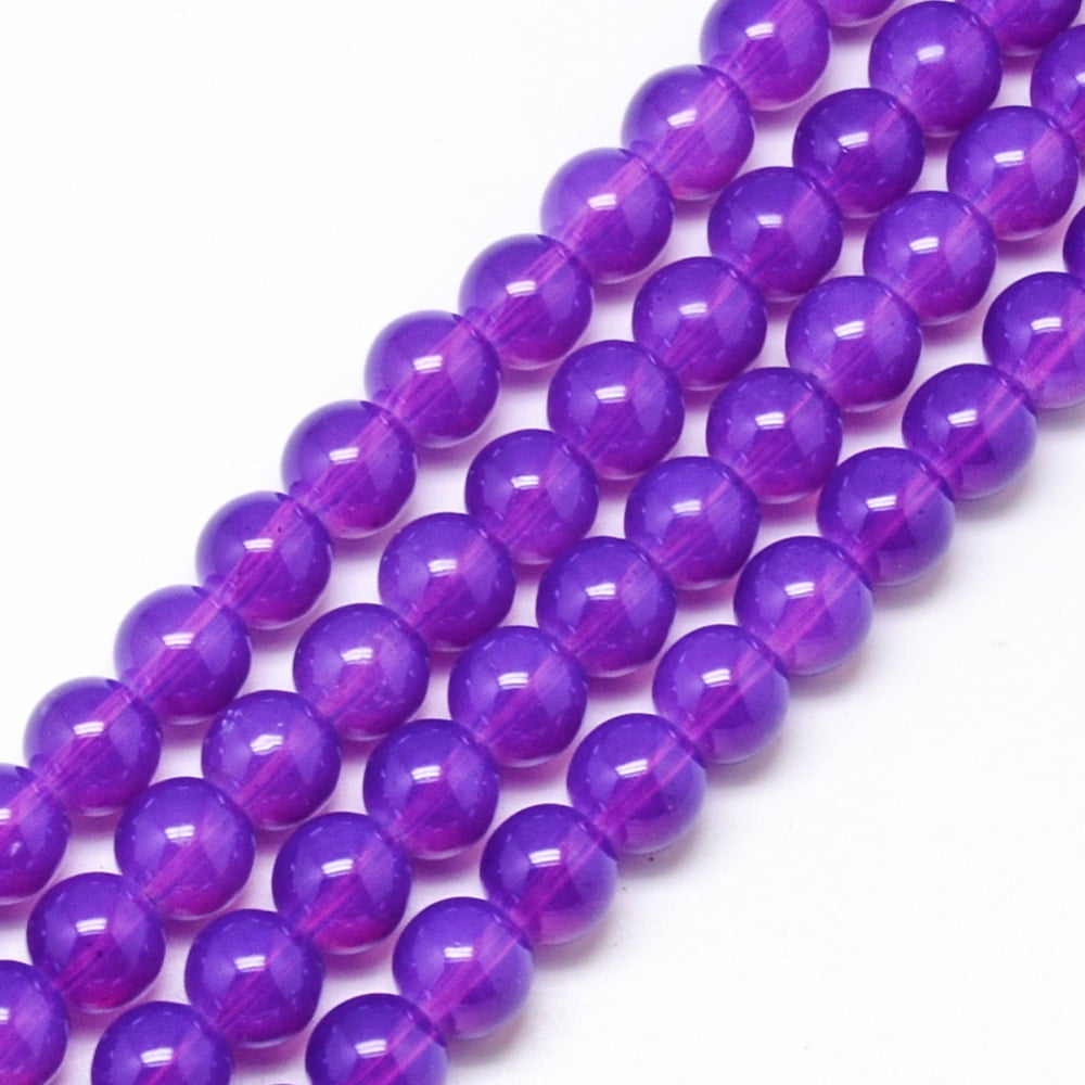 Baking Painted Glass Beads Strands Imitation Opalite Round Blue Violet 6mm Hole: 1.3~1.6mm about ...