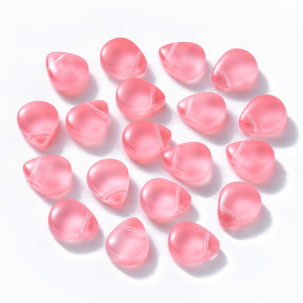 Baking Painted Glass Beads Top Drilled Beads Imitation Jade Teardrop ...