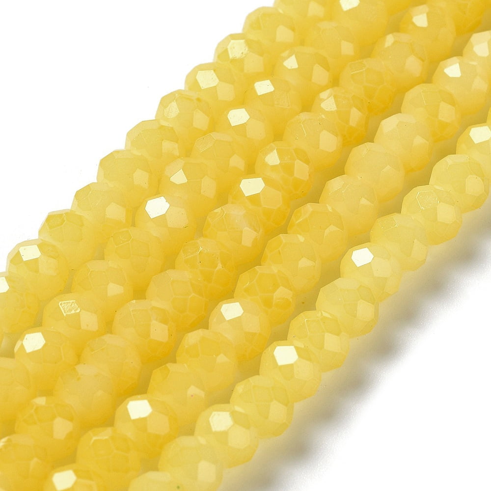 Baking Painted Imitation Jade Glass Bead Strands Faceted Rondelle ...