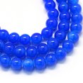 Baking Painted Imitation Jade Glass Round Bead Strands Royal Blue 8.5 ...