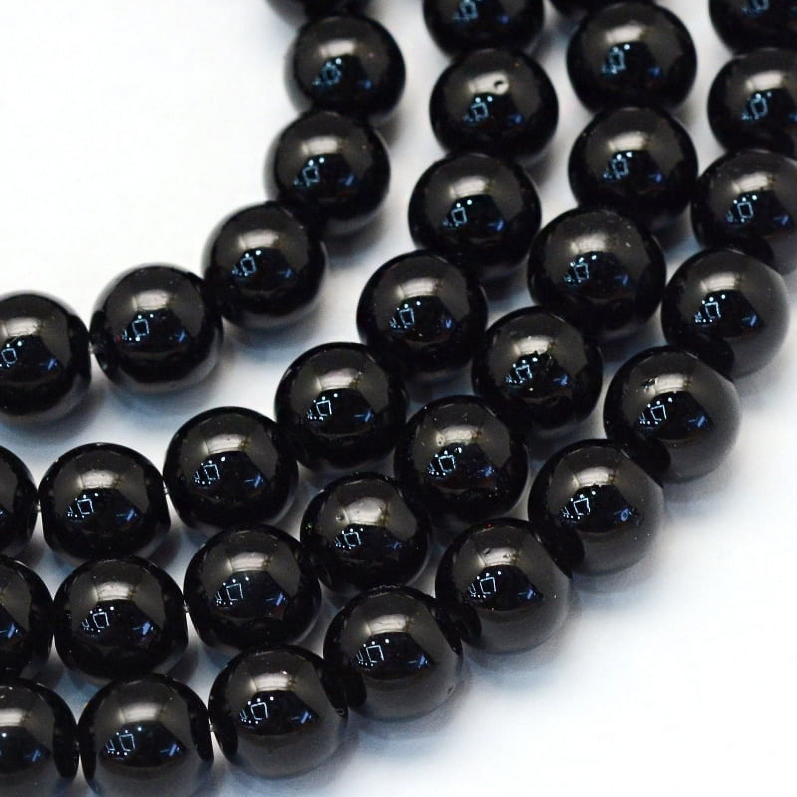 Baking Painted Pearlized Glass Pearl Round Bead Strands Black 8~9mm ...