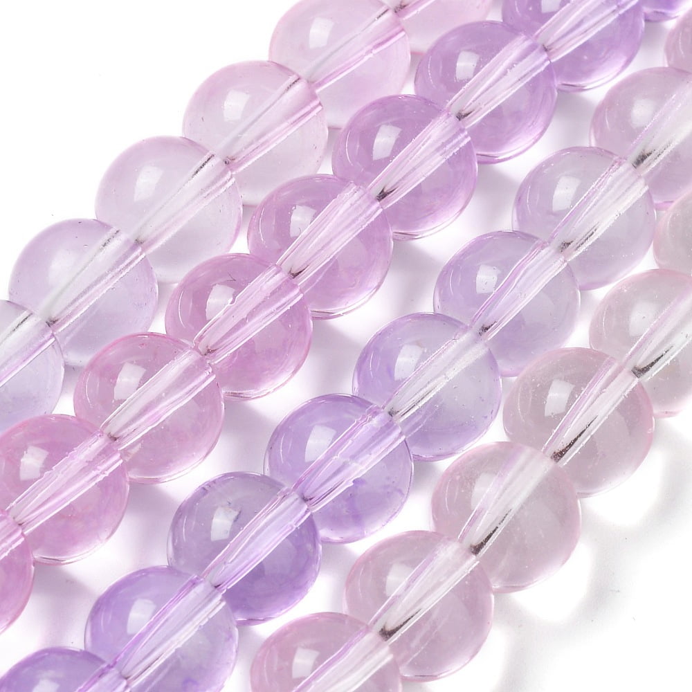 Baking Painted Transparent Glass Beads Gradient Color Segmented Multi ...