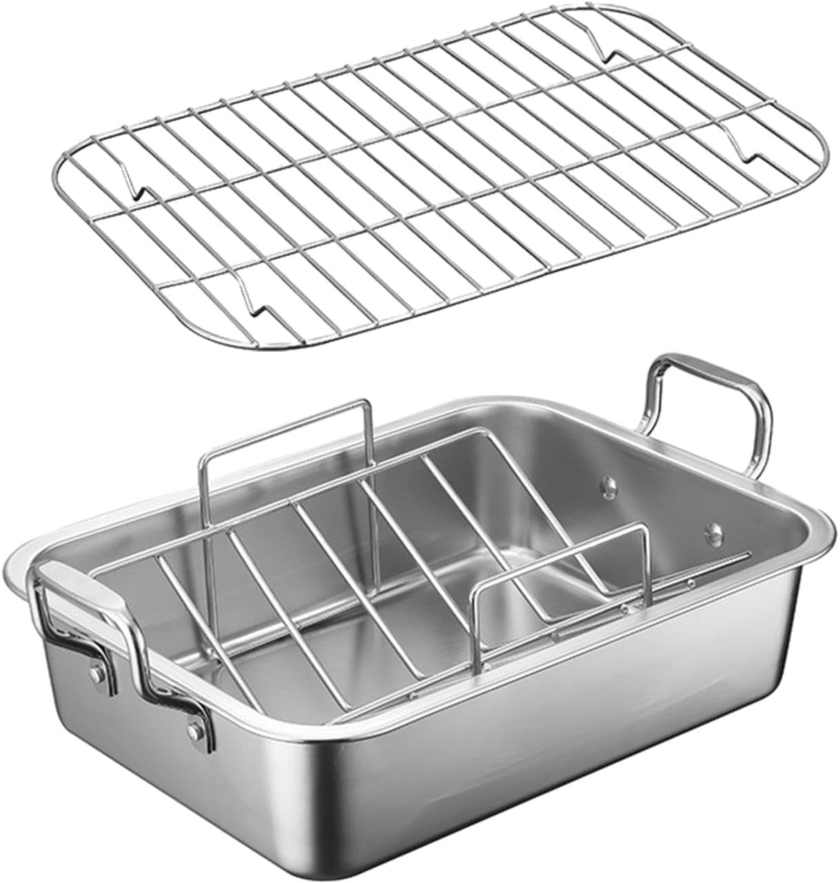 Baking Pan Baking Tray with V Shaped Rack Baking Sheet with Rack Hams ...