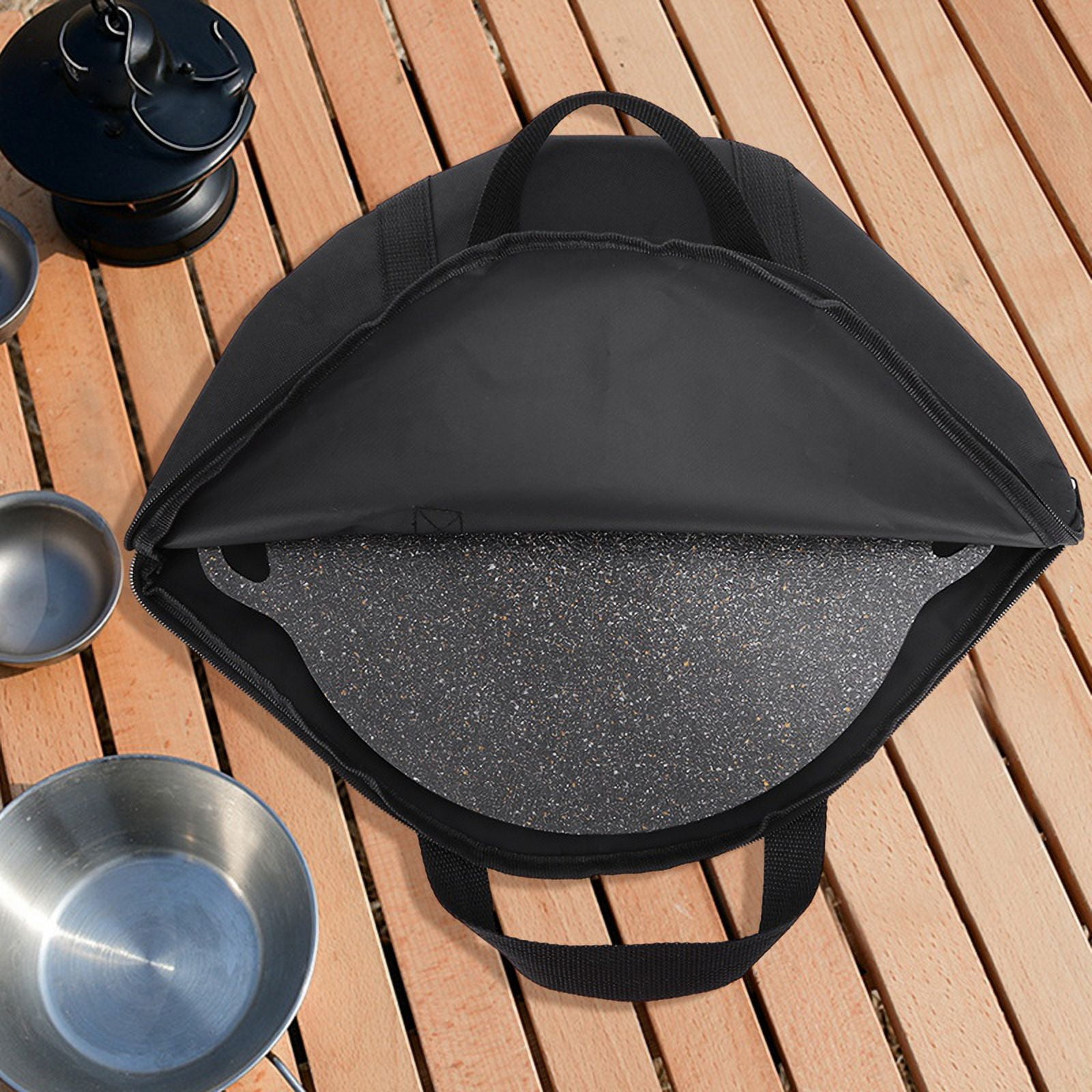 Baking Pan Storage Bag with Handle, Outdoor BBQ Iron Pot Carrier Bag ...