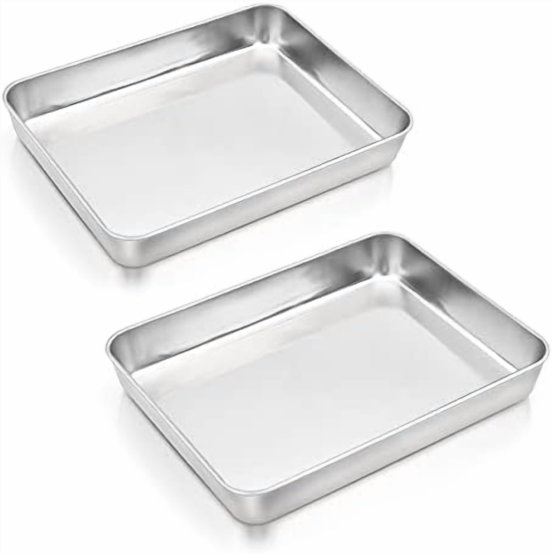 Baking Pans Set of 2, 12.4” x 9.6” x 2” Stainless Steel Rectangular ...