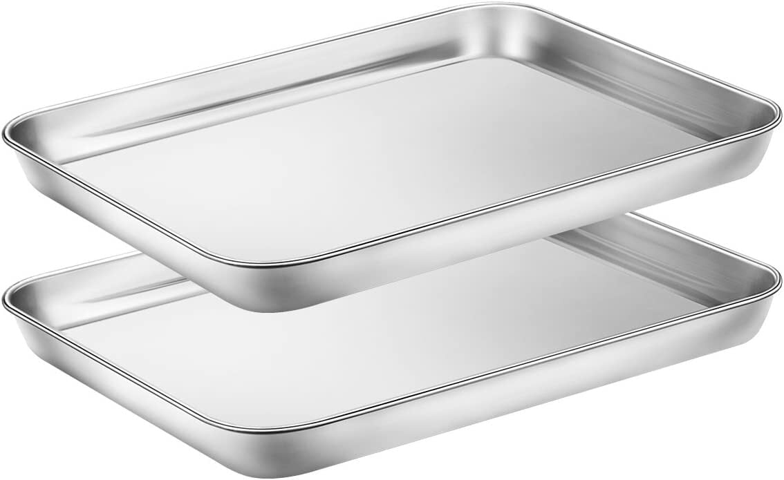 Baking Pans Sheet, 2 Piece Large Cookie Sheets Stainless Steel Baking ...
