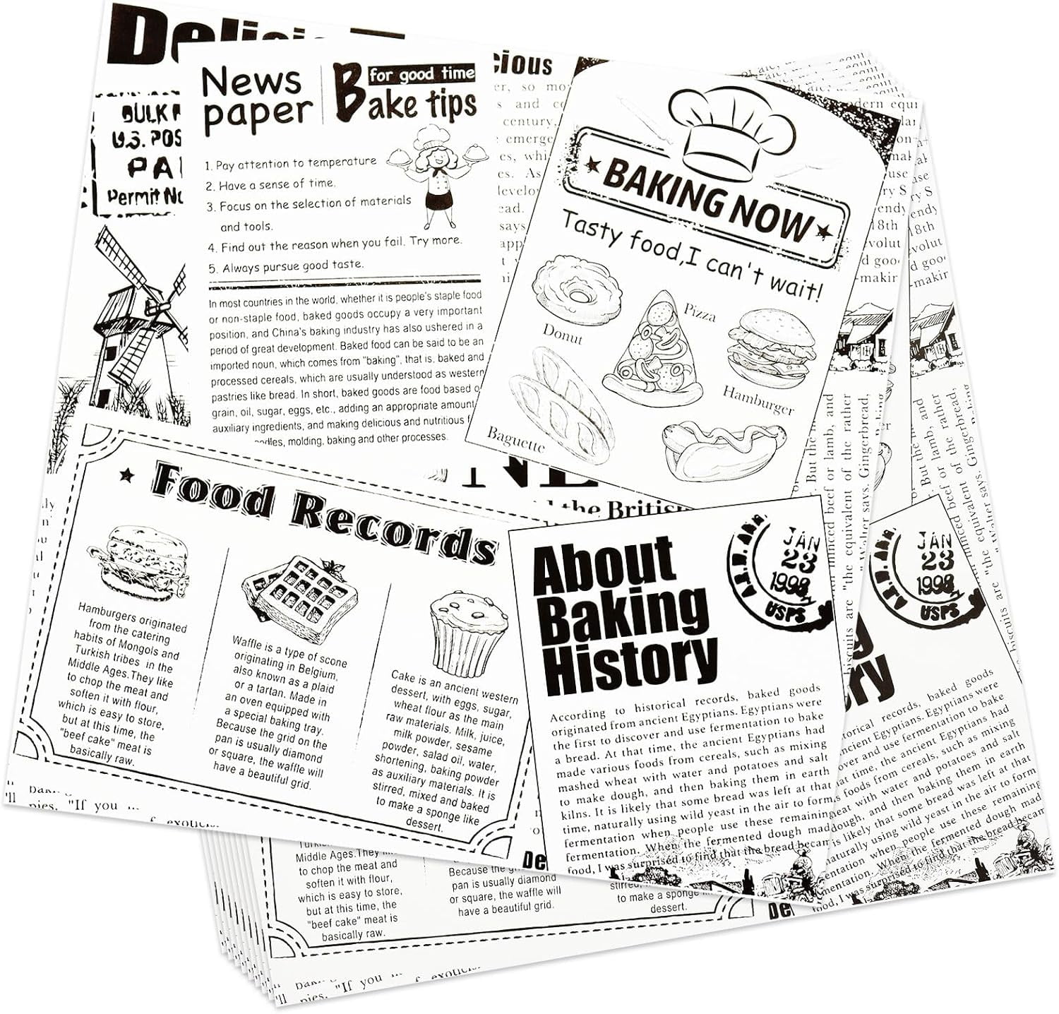 Baking Paper Cuts, 25 x 25 cm, 200 Sheets, Deli Paper Sheets, Chip ...