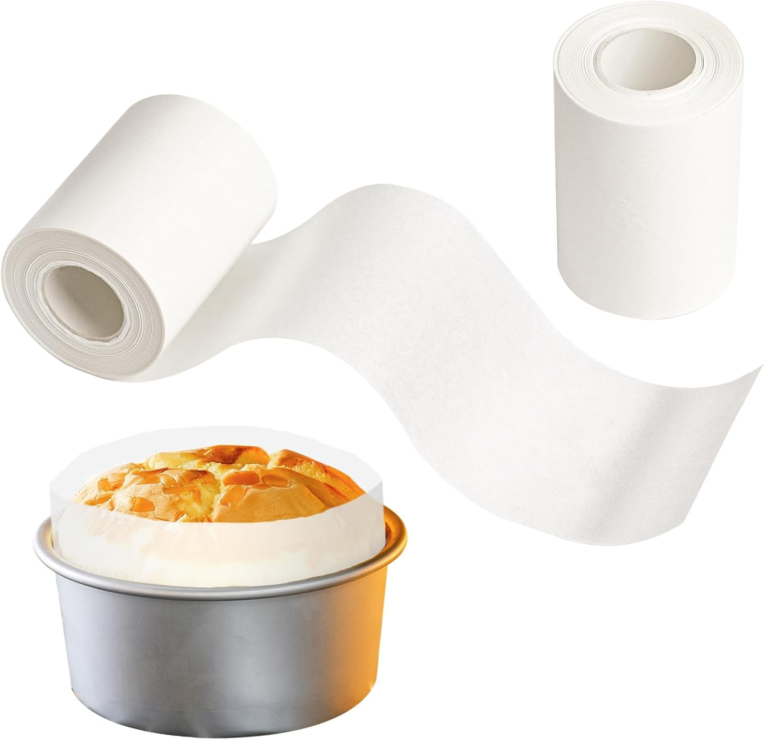 Baking Parchment Paper Side Liners - 2.95 in x 131.23 ft Cake Pan Liner ...
