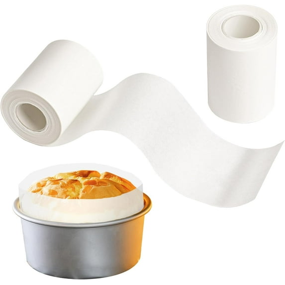 Baking Parchment Paper Side Liners - 2.95 in x 131.23 ft Cake Pan Liner ...